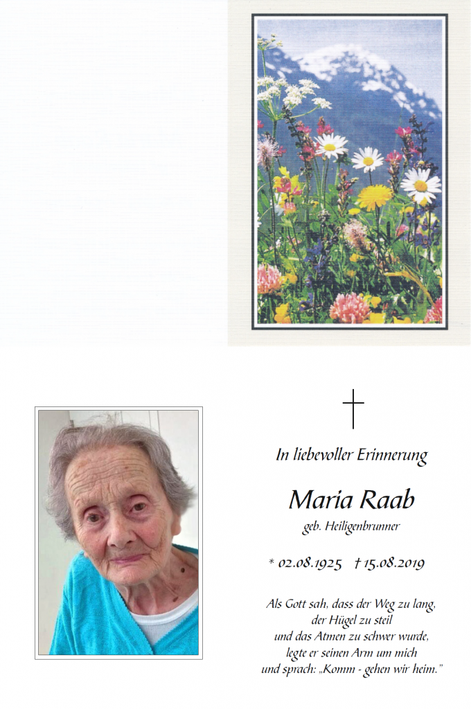 Raab Maria - Bestattung Hemetsberger | Särge | Urnen | Beratung im ...