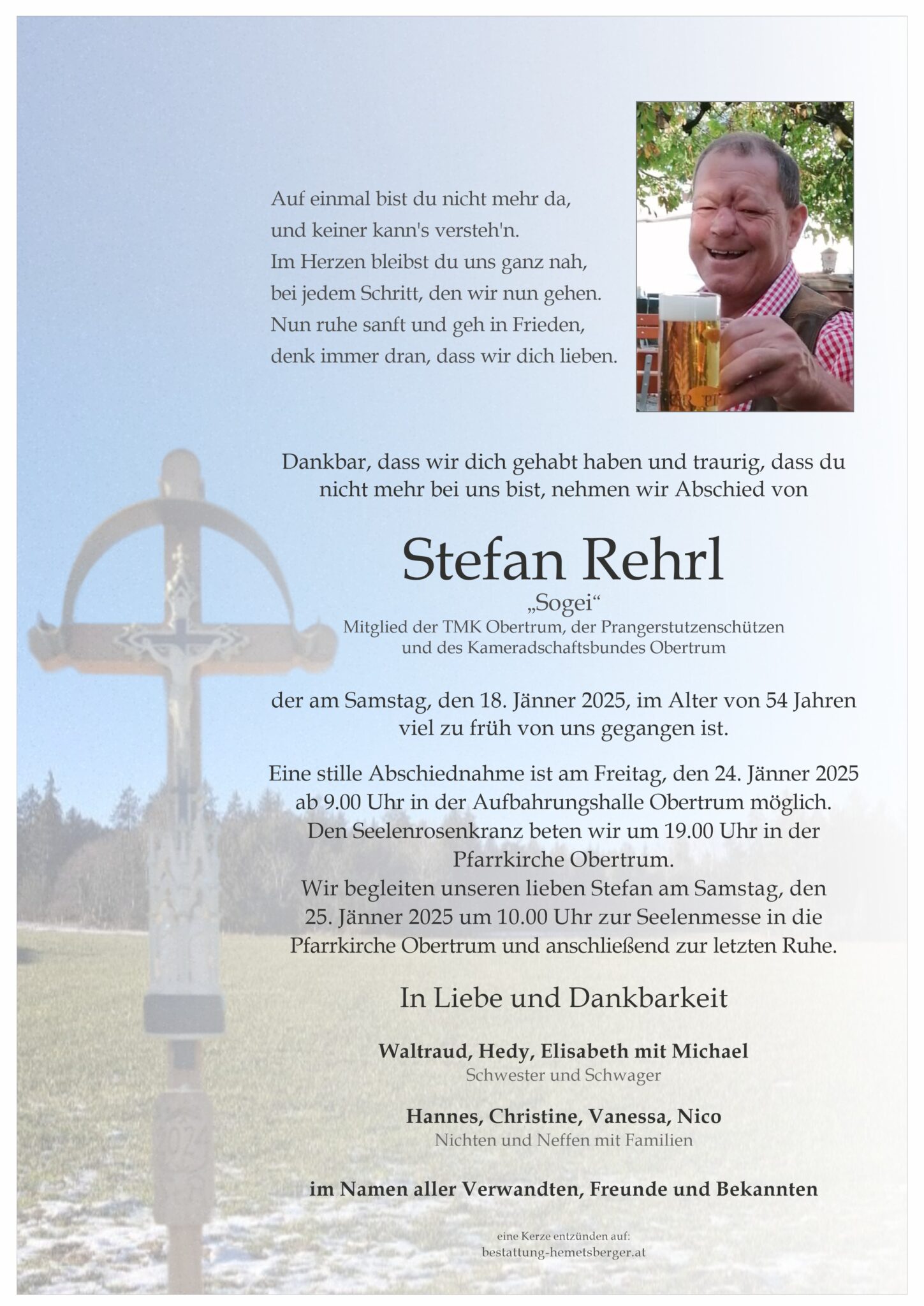 Stefan Rehrl - Bestattung Hemetsberger | Särge | Urnen | Beratung im ...