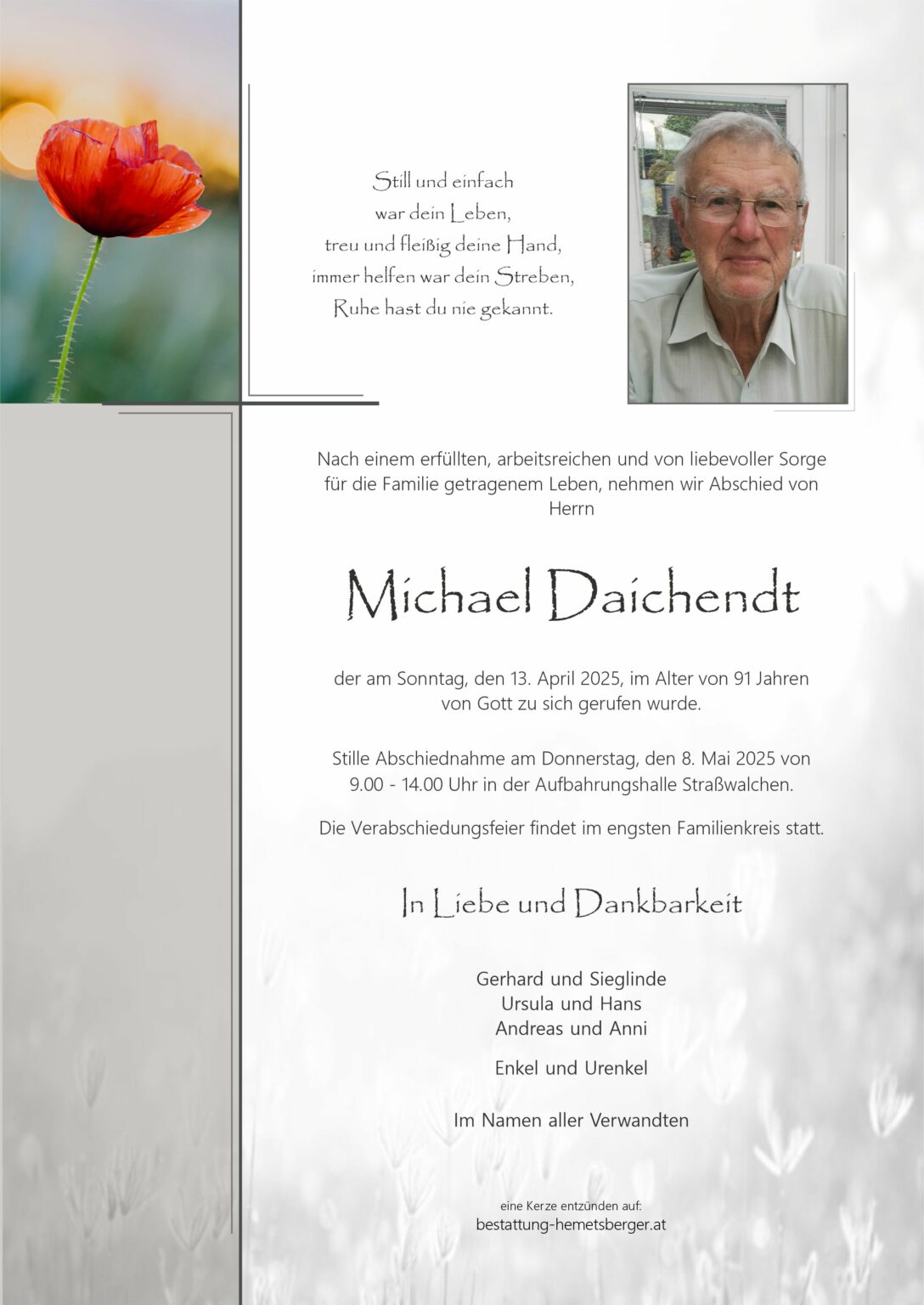 Michael Daichendt - Bestattung Hemetsberger | Särge | Urnen | Beratung ...