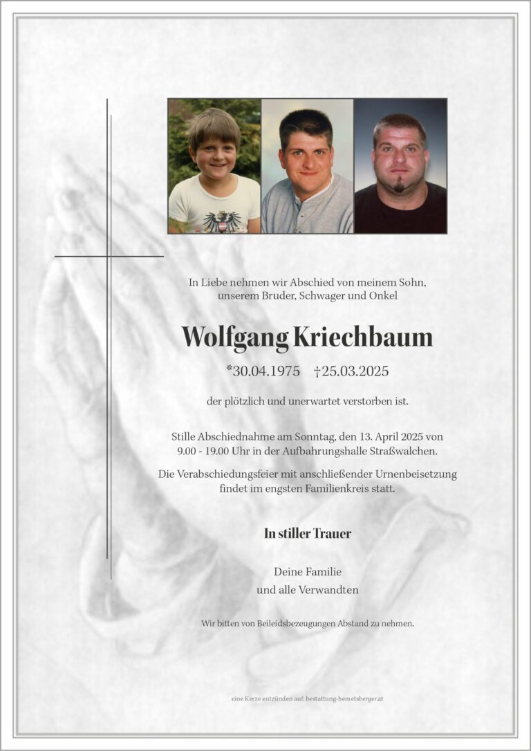 Wolfgang Kriechbaum - Bestattung Hemetsberger | Särge | Urnen ...